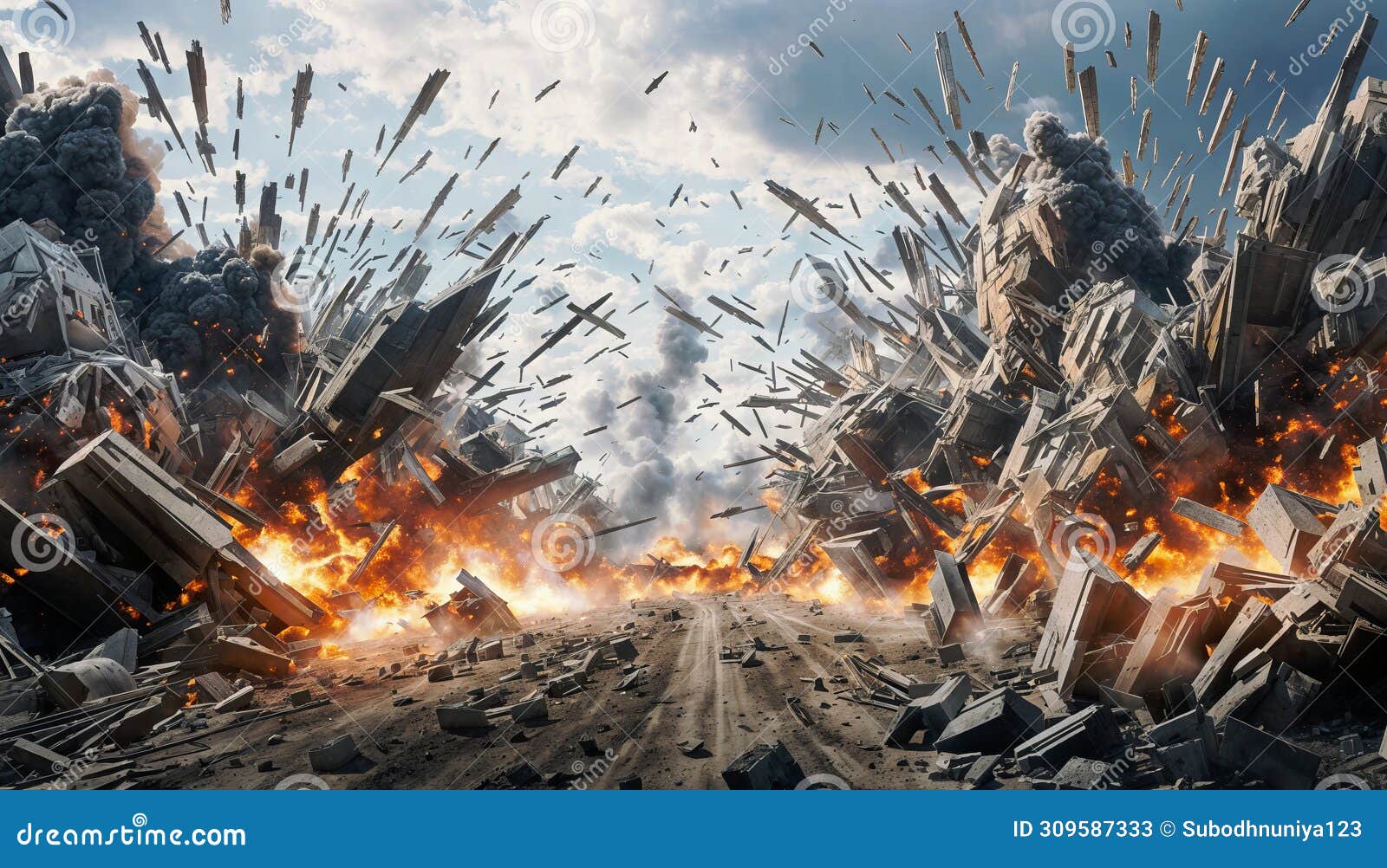 A Massive Explosion Occurs on a Dirt Road Sending Debris Flying in ...