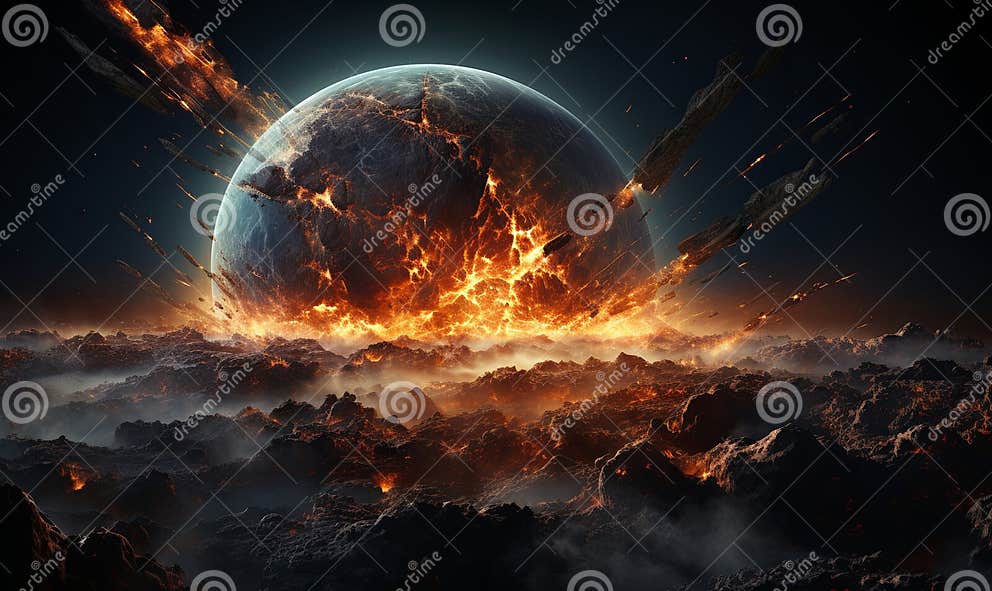 Massive Explosion Ripping through the Sky Stock Image - Image of impact ...
