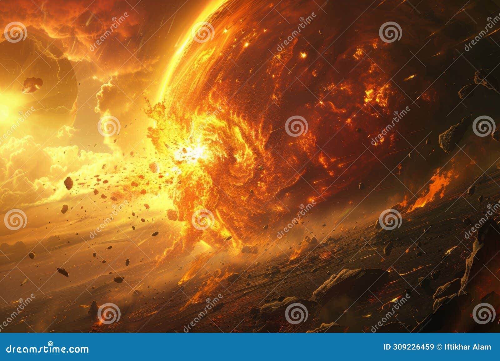 Massive Explosion of Rocks and Debris in the Sky, a Crashed Meteor ...