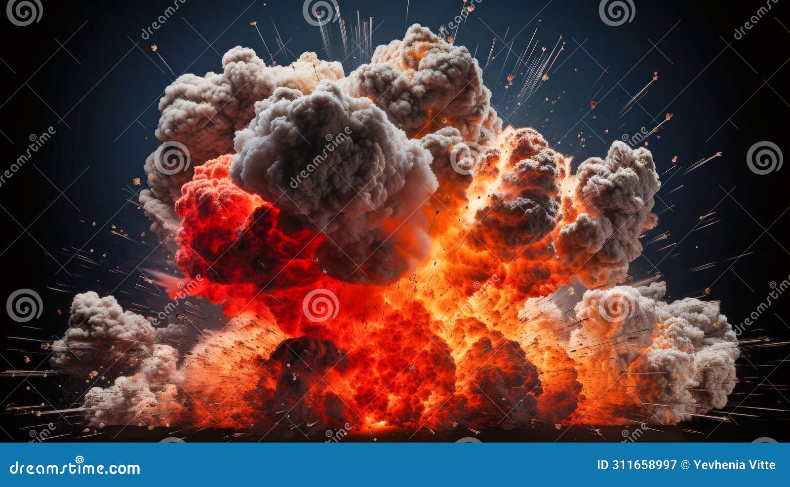 Massive Explosive Eruption Captured in High Detail. Generative Ai Stock ...