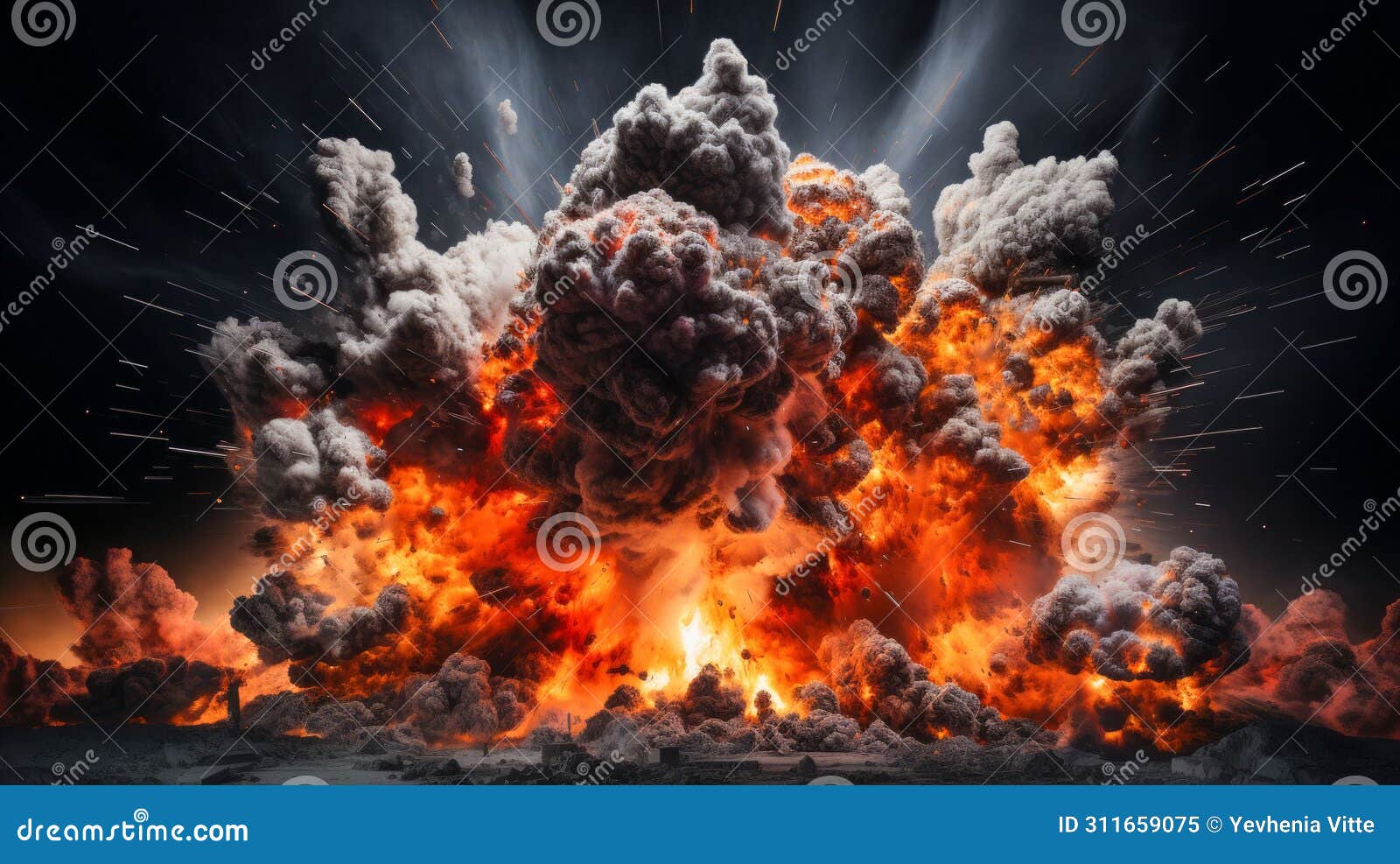 Massive Explosive Eruption Captured in High Detail. Generative Ai Stock ...