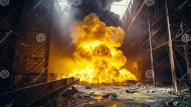 Massive Fire Engulfing a Building Stock Illustration - Illustration of ...
