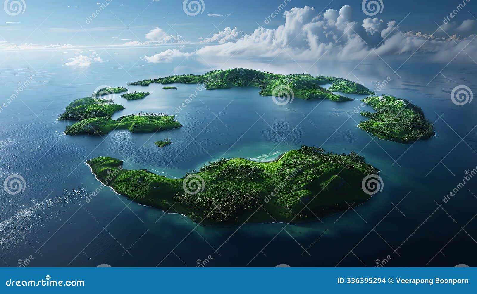 A Massive Floating Landmass With Interconnected Ecosystems Royalty-Free ...