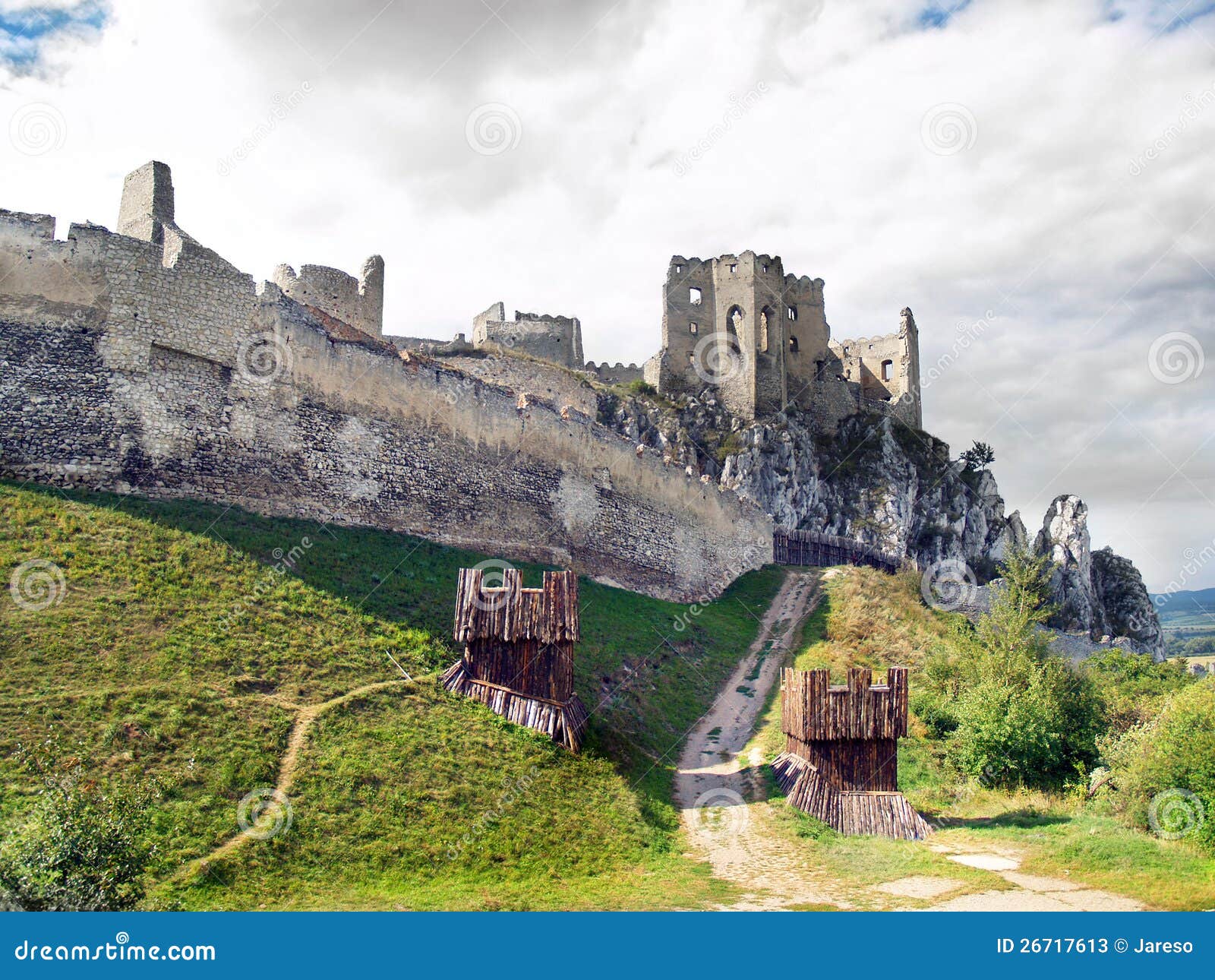 Massive Fortification of the Castle of Beckov Stock Image - Image of ...