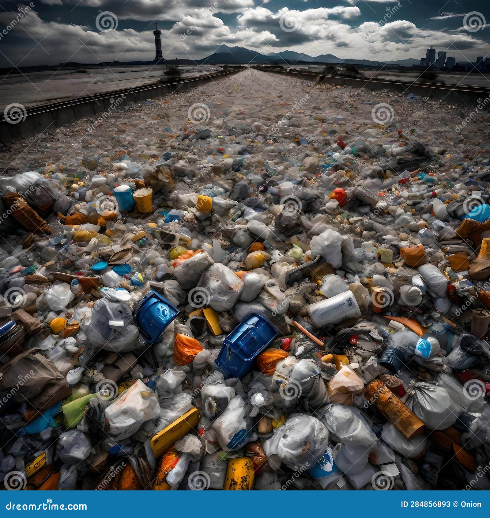 Massive Garbage Everywhere - Ai Generated Image Stock Illustration ...
