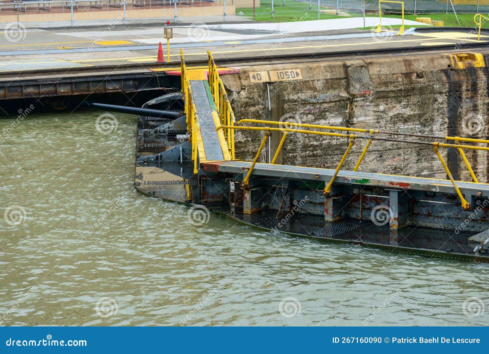 Massive Gate Holds the Water Inside the Miraflores Locks Stock Photo ...