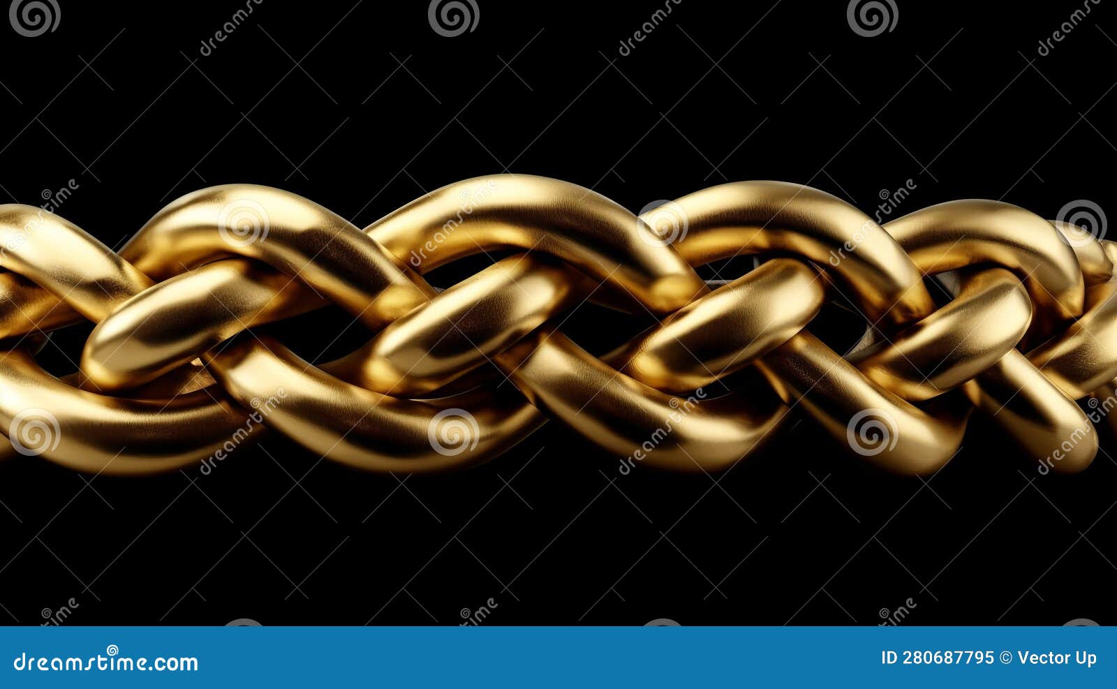 Massive Gold Braided Chain on a Dark Background. Generative AI Stock ...