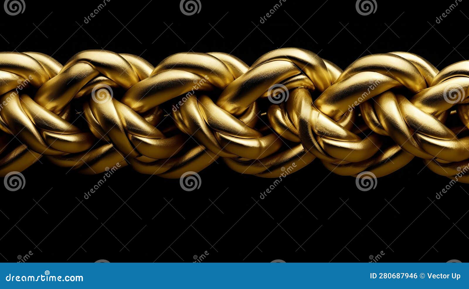 Massive Gold Braided Chain on a Dark Background. Generative AI Stock ...