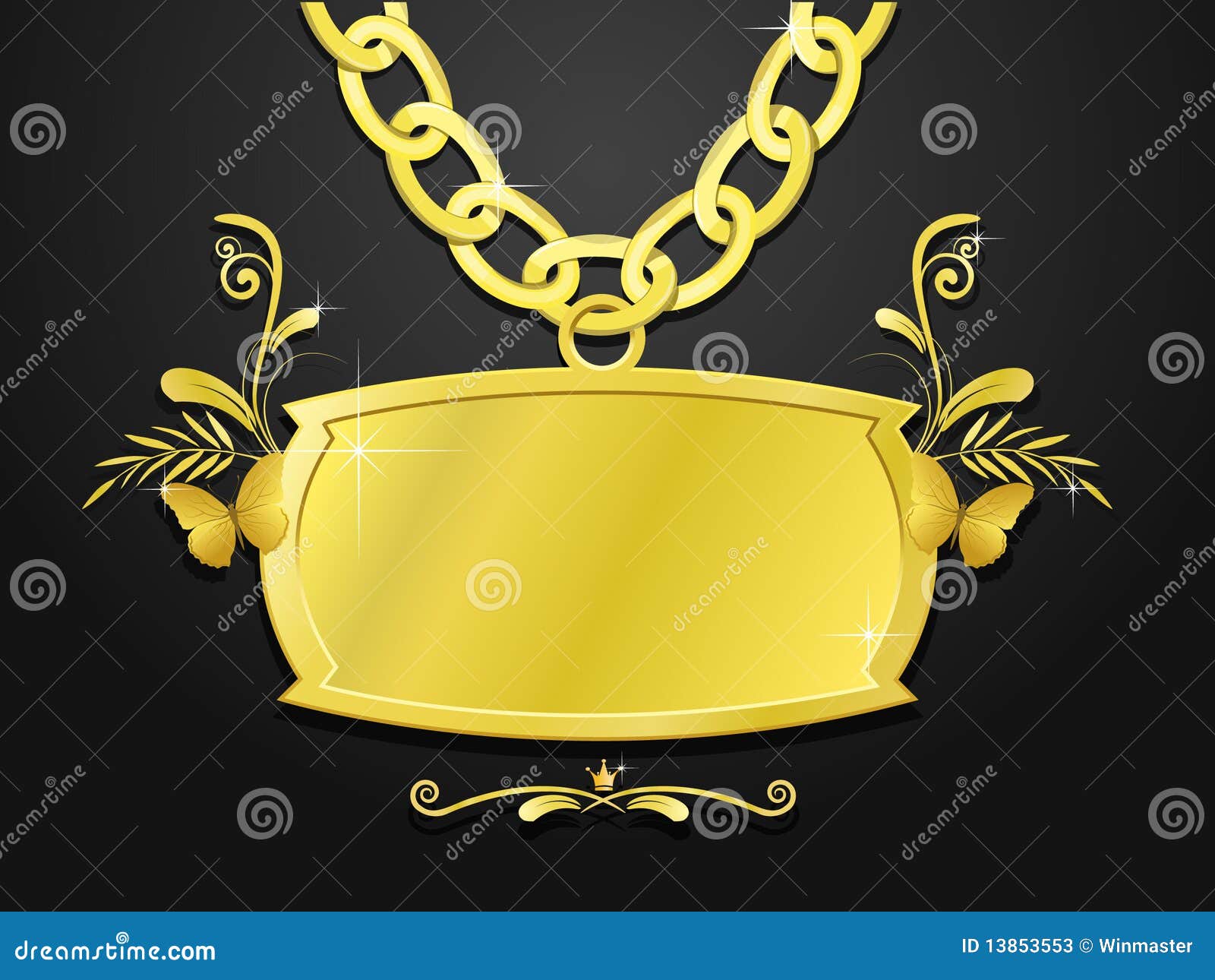 Massive Gold Set of Sign and Chain Stock Vector - Illustration of ...