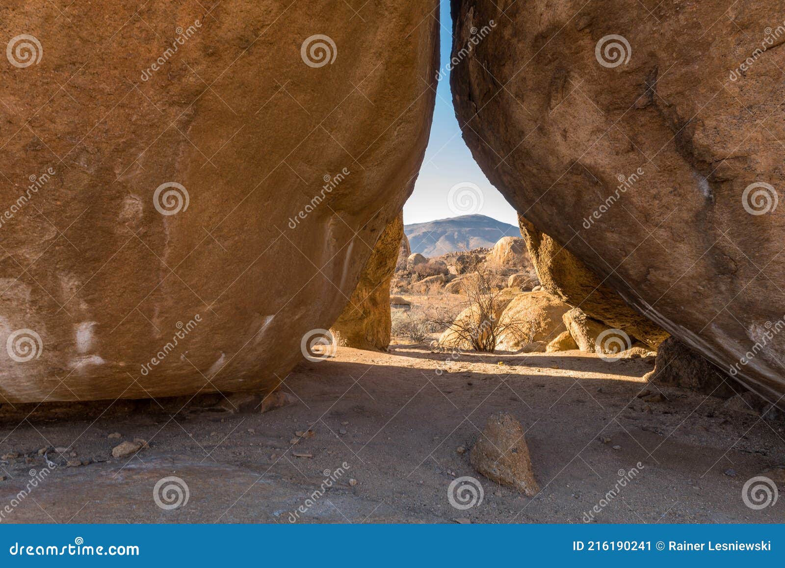 Massive Granite Rock Formation in the Erongo Mountains, Namibia Stock ...