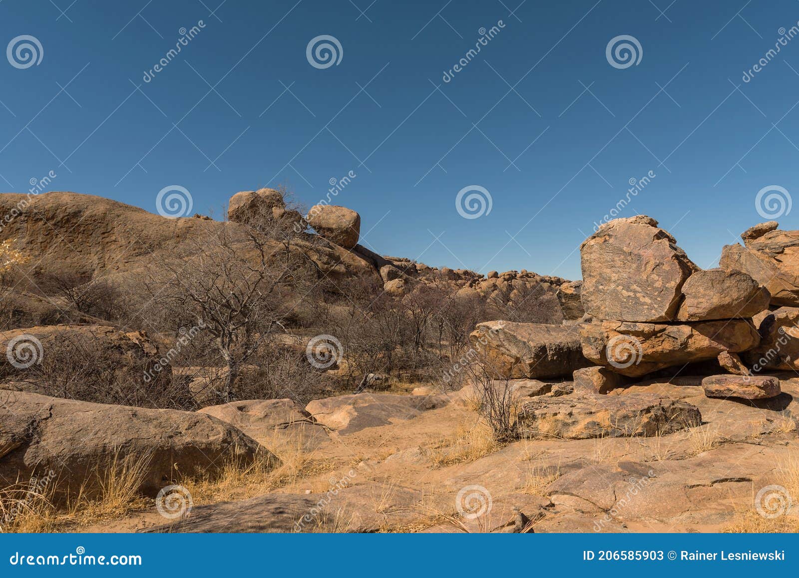 Massive Granite Rock Formations In Namibian Stock Image | CartoonDealer ...