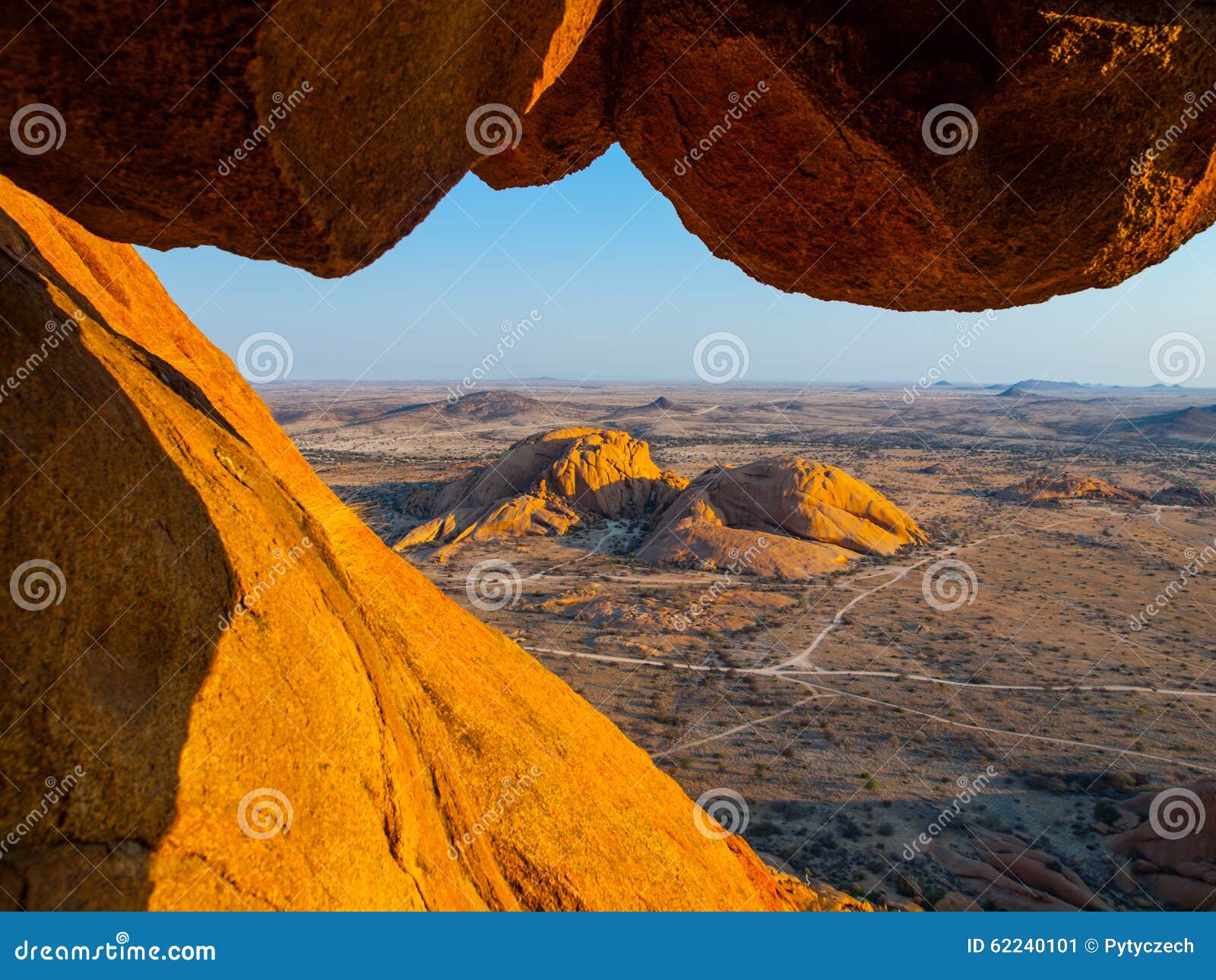 Massive Granite Rock Formations in Namibian Stock Image - Image of ...