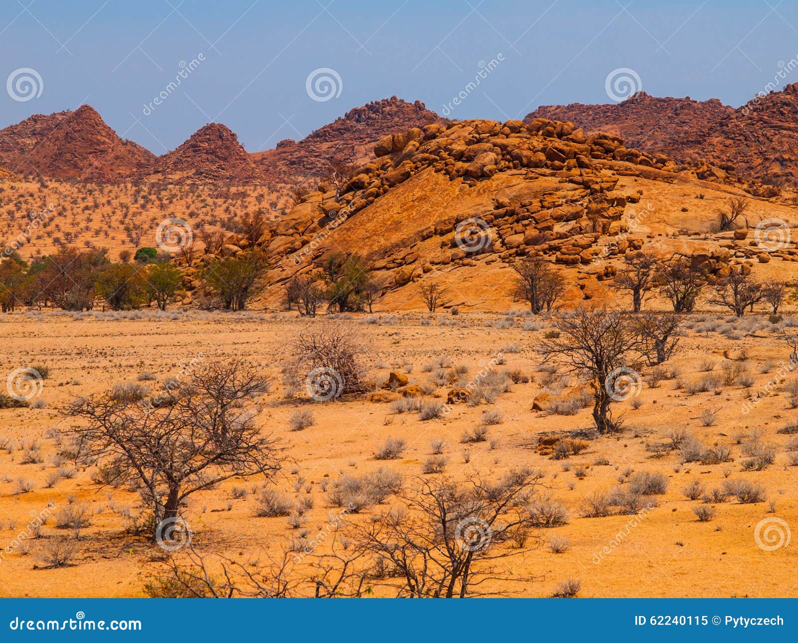 Massive Granite Rock Formations in Namibian Stock Image - Image of ...