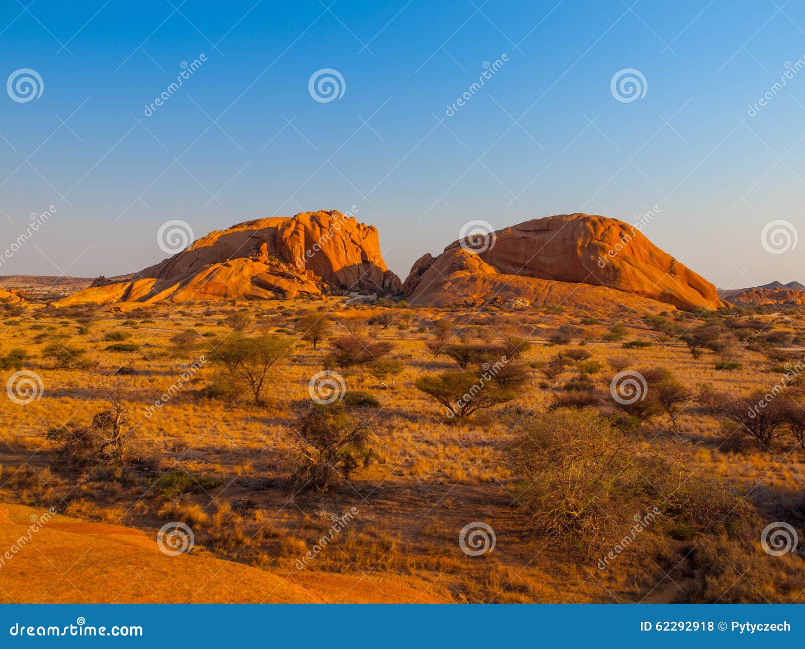Massive Granite Rock Formations in Namibian Stock Photo - Image of ...