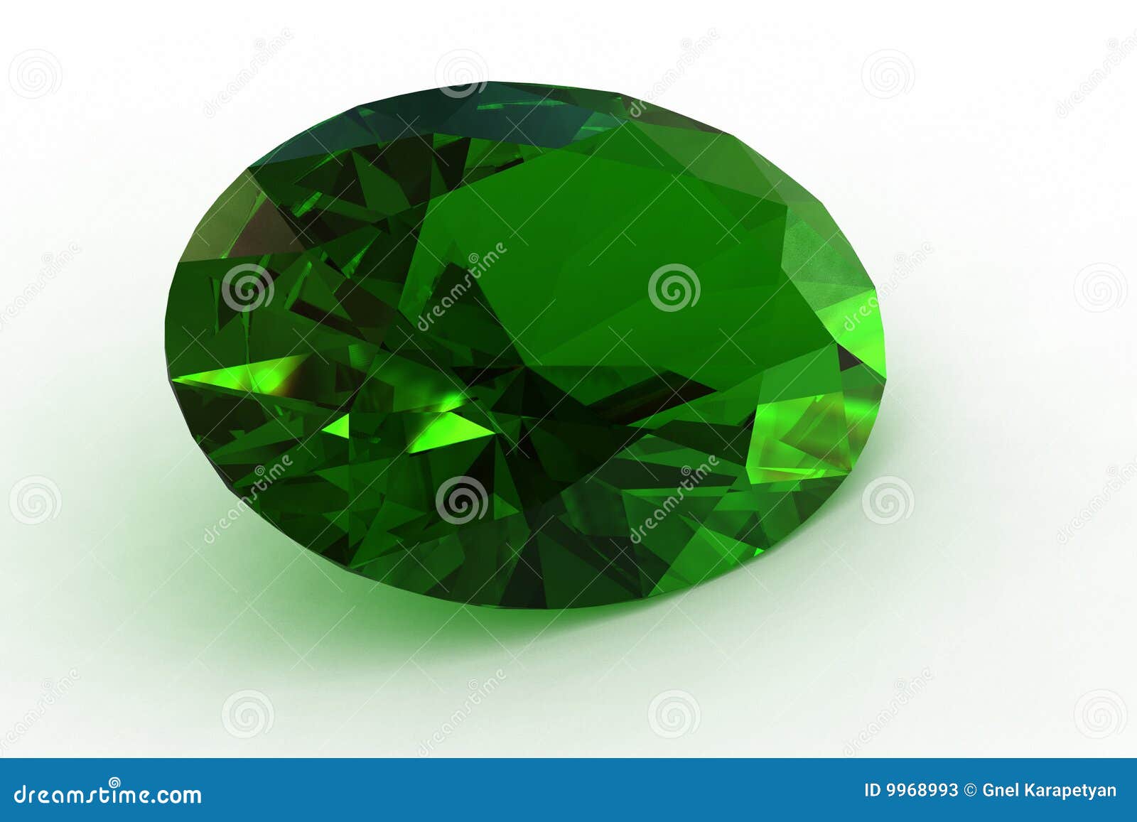 Massive Green Oval Emerald - Photorealistic Render Stock Illustration ...