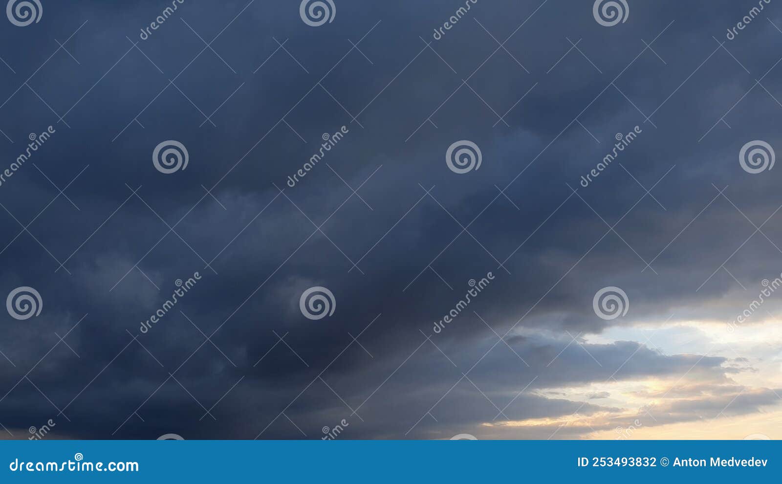 Massive Grey and Blue Overcast Clouds Backdrop for Weather Forecast ...