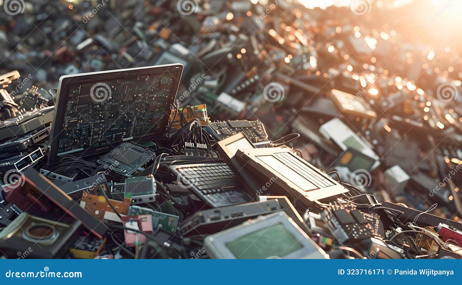 Massive Heap of Various Electronic Components Computer Parts and Other ...