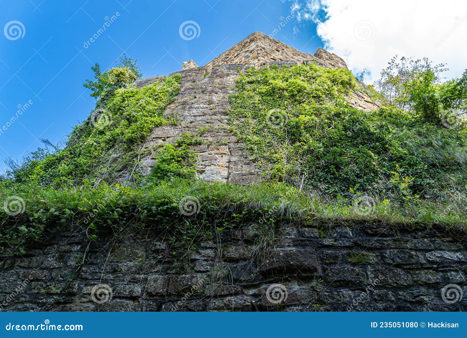 Massive High Walls of an Old Medieval Castle Stock Photo - Image of ...