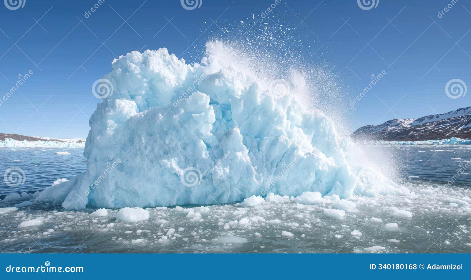 Massive Iceberg Towering Over Antarctic Waters Stock Photography ...