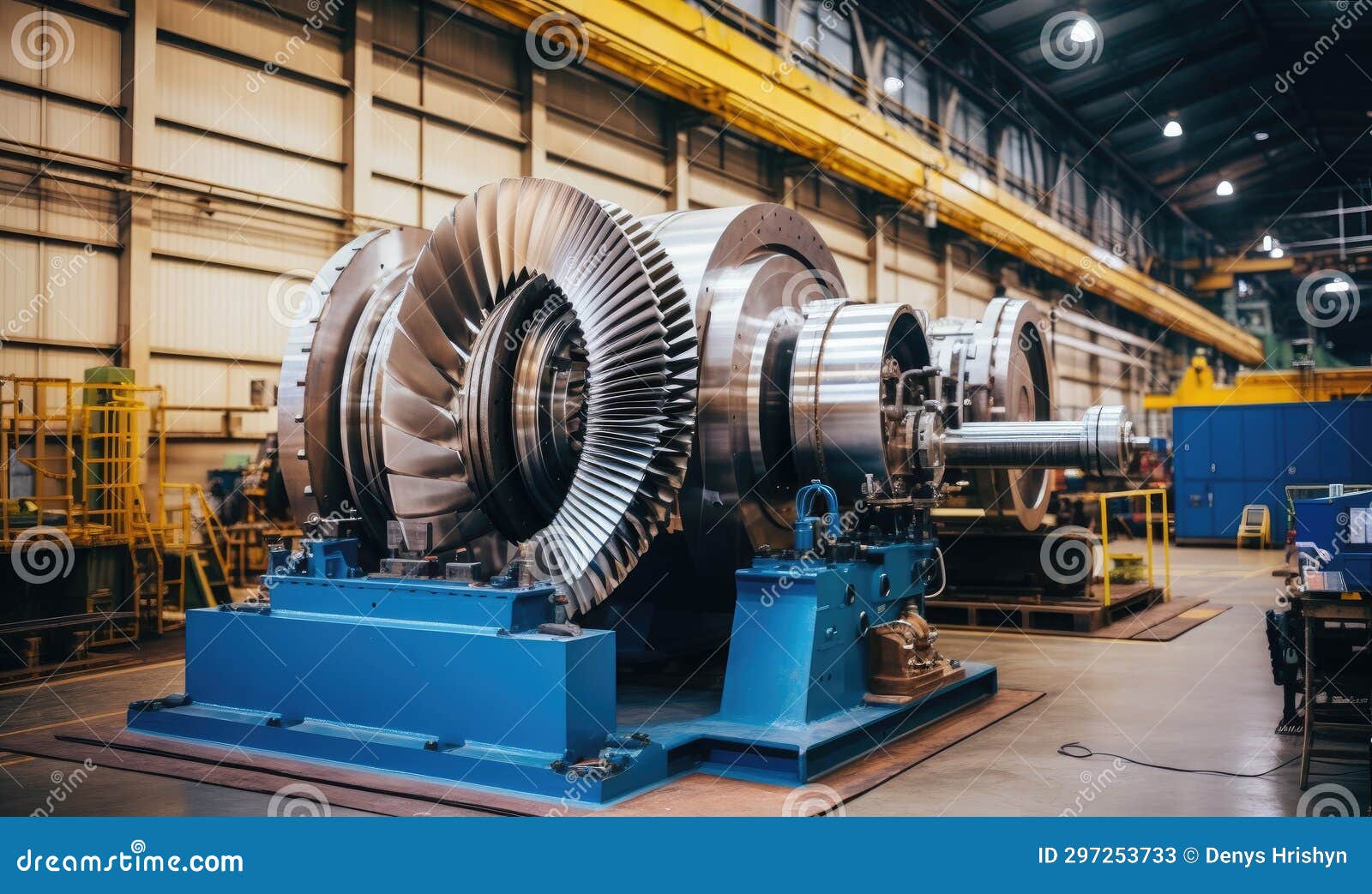 A Massive Industrial Machine Dominating the Interior of a Structure ...