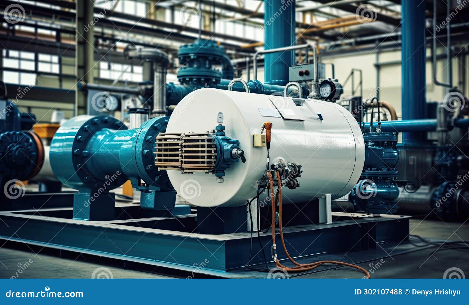 A Massive Industrial Machine Towering Inside a Warehouse Stock ...