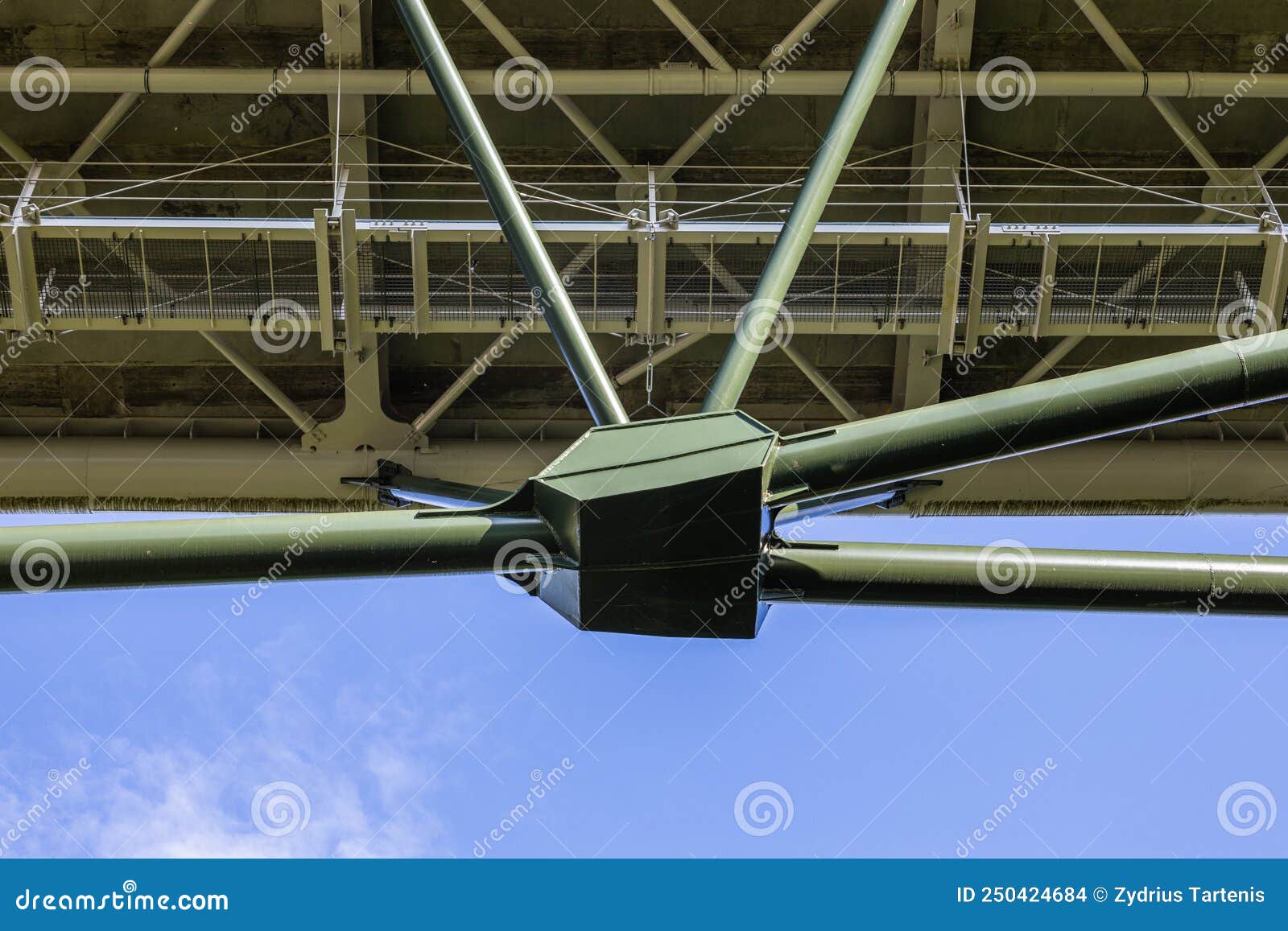 Massive Industrial Steel Construction Structure of the Bridge Stock ...