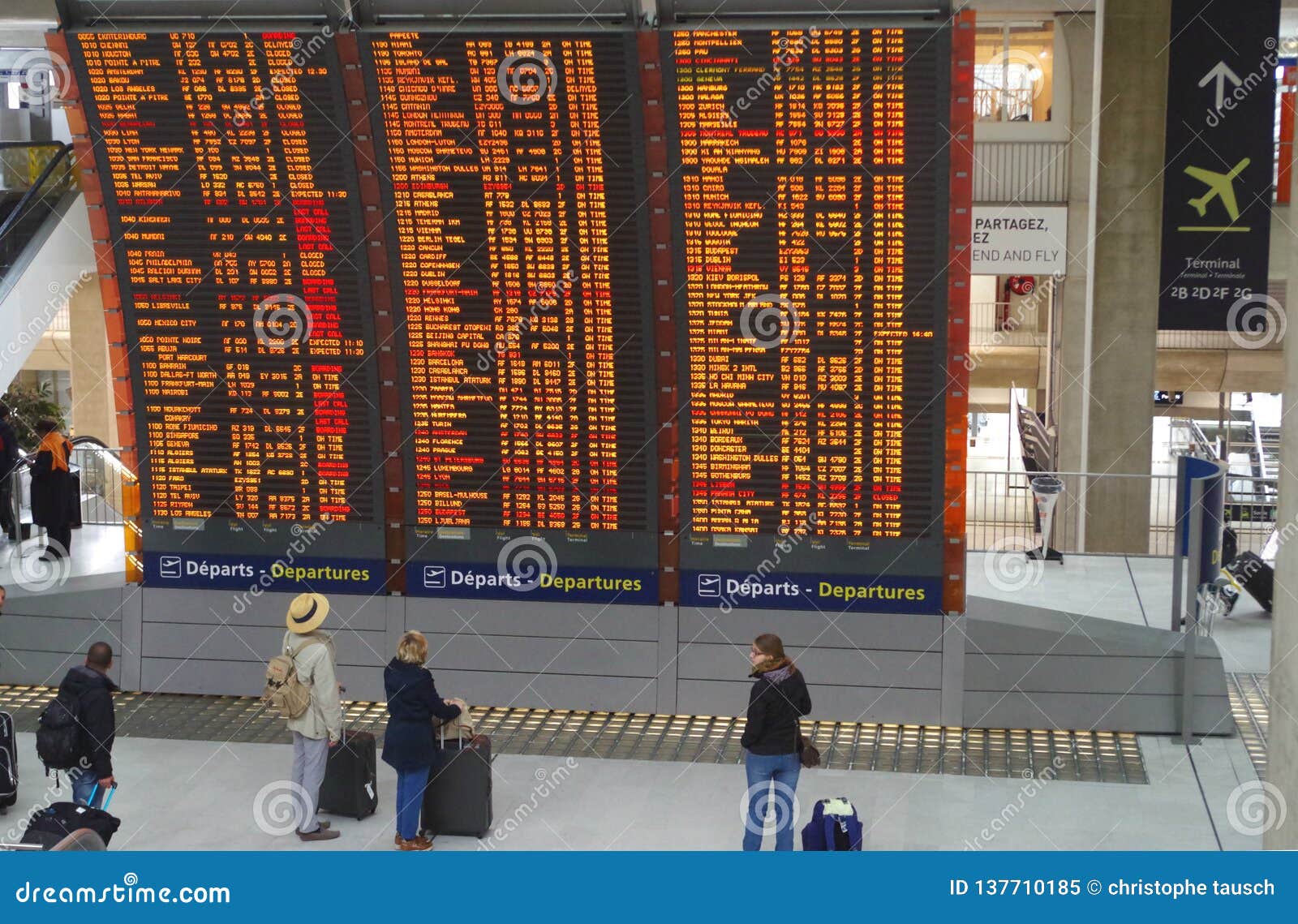 Massive Information Panel Located in a Train Station. it Provides ...