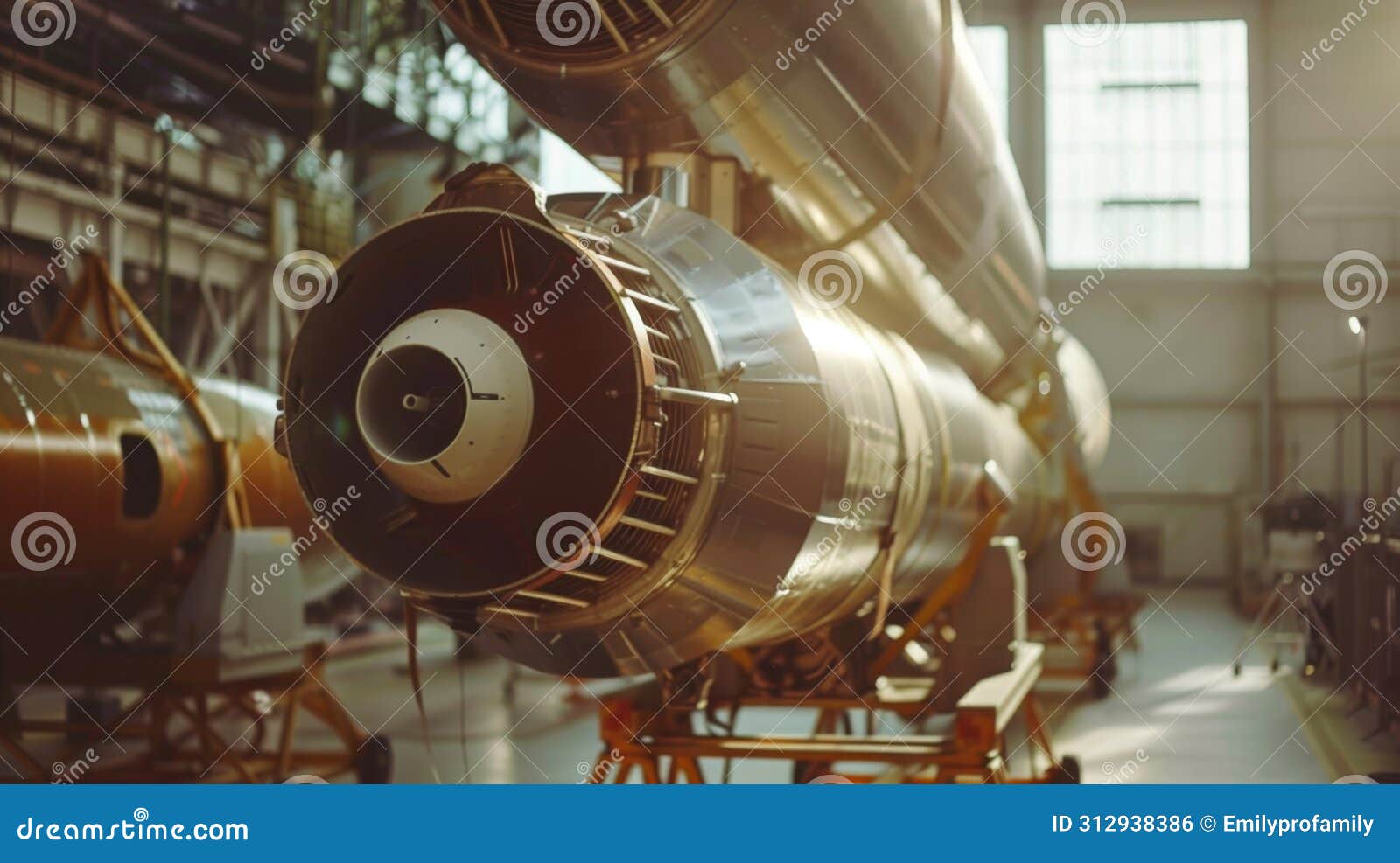 Large Jet Engine in Hangar stock photo. Image of transport - 312938386