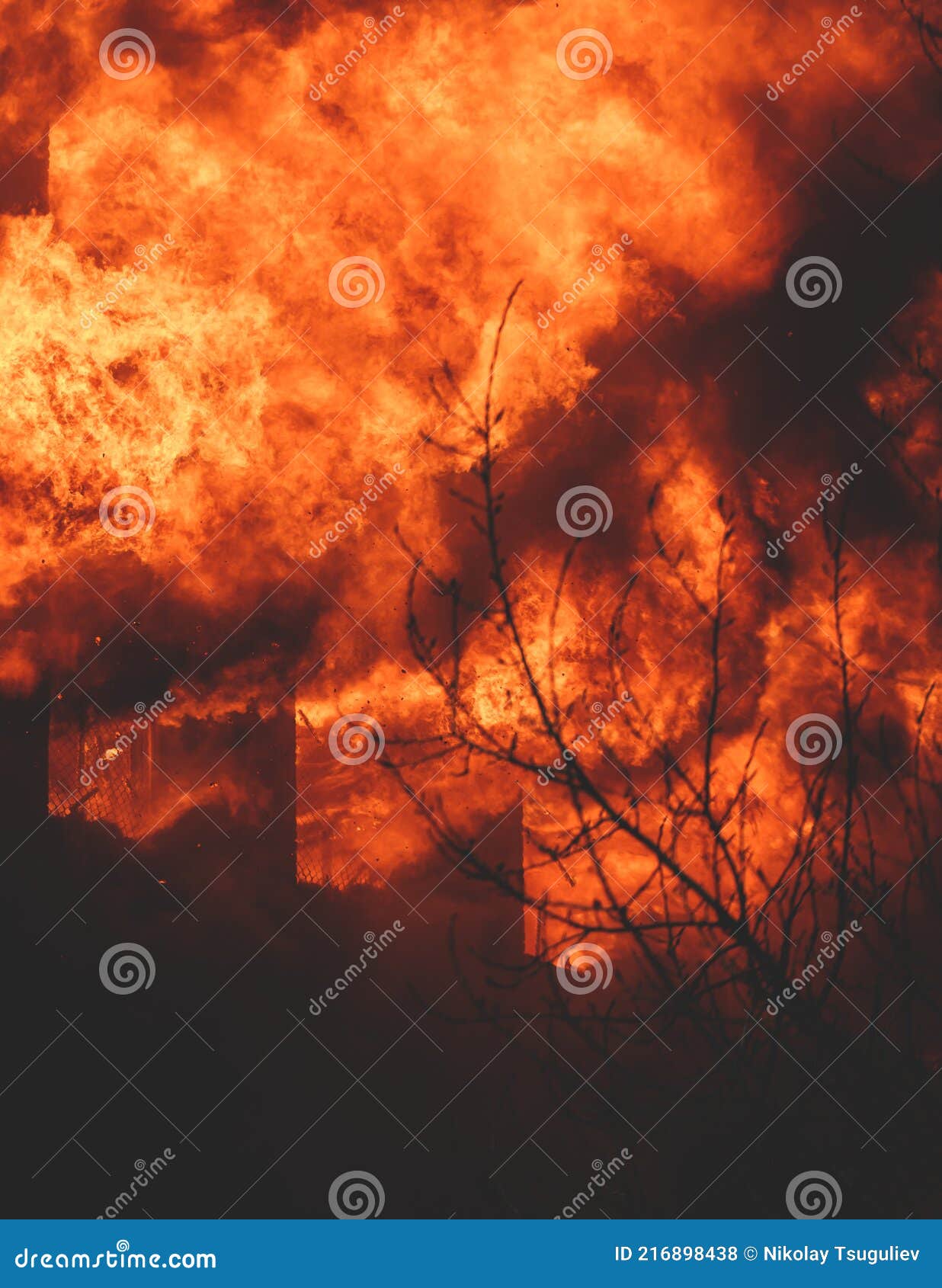 Massive Large Major Wildfire, Bush Blaze, a Forest Fire Stock Photo ...