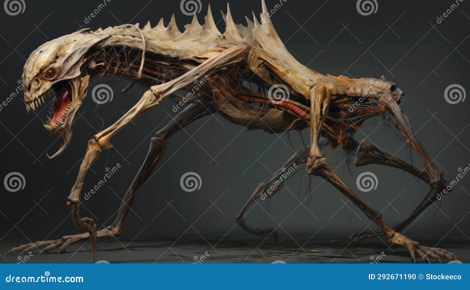 Symmetrical Grotesque Hybrid with Scorpion and Wyvern Features Stock ...