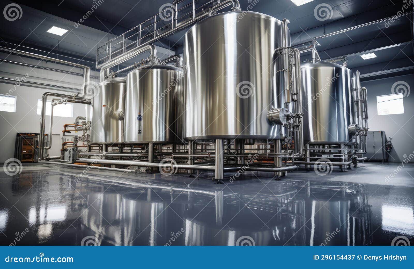 A Massive Metal Container Amidst the Interior of a Structure Stock ...