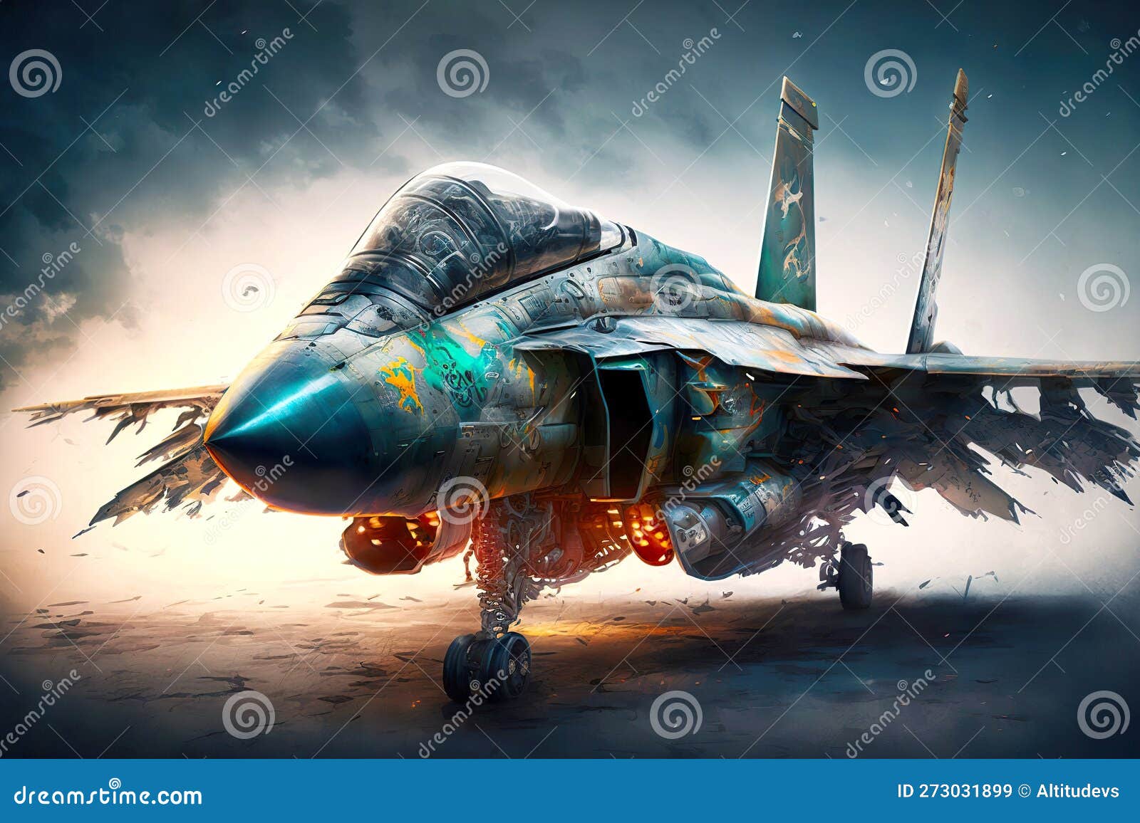 Massive Military Fighter Jets with Powerful Jet Engine Stock ...