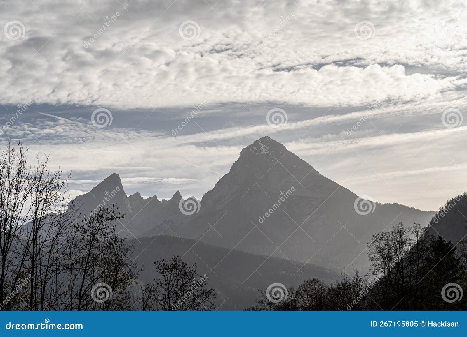 Massive Mountain Chain, Forest and Meadows of the German Alps Stock ...