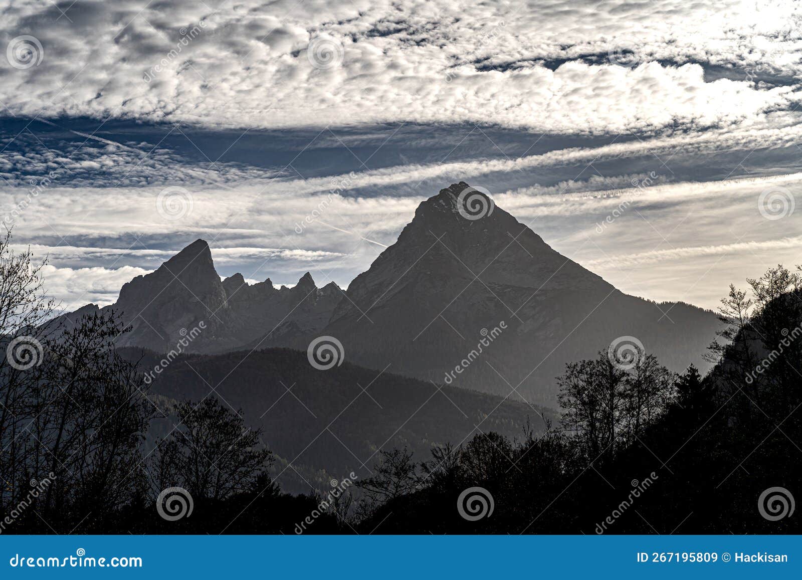 Massive Mountain Chain, Forest and Meadows of the German Alps Stock ...