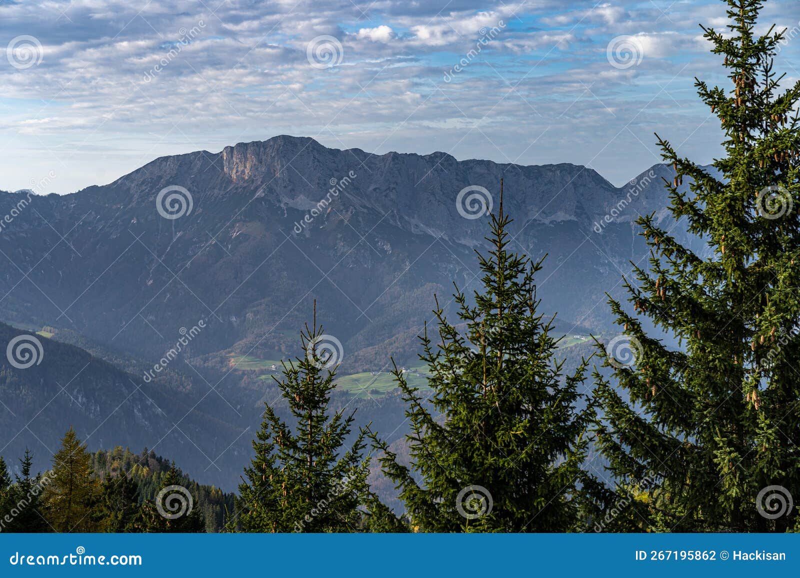 Massive Mountain Chain, Forest and Meadows of the German Alps Stock ...