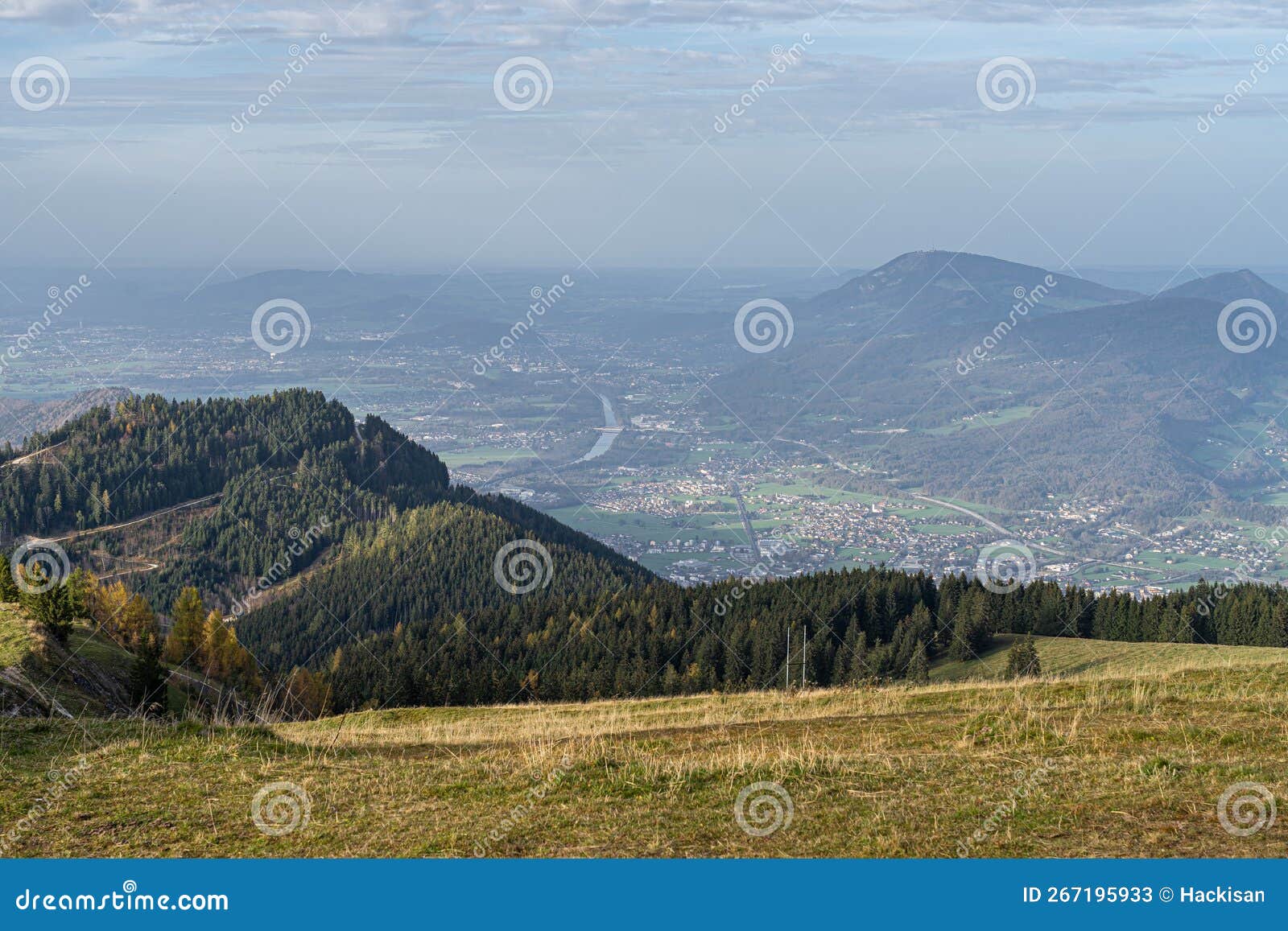 Massive Mountain Chain, Forest and Meadows of the German Alps Stock ...
