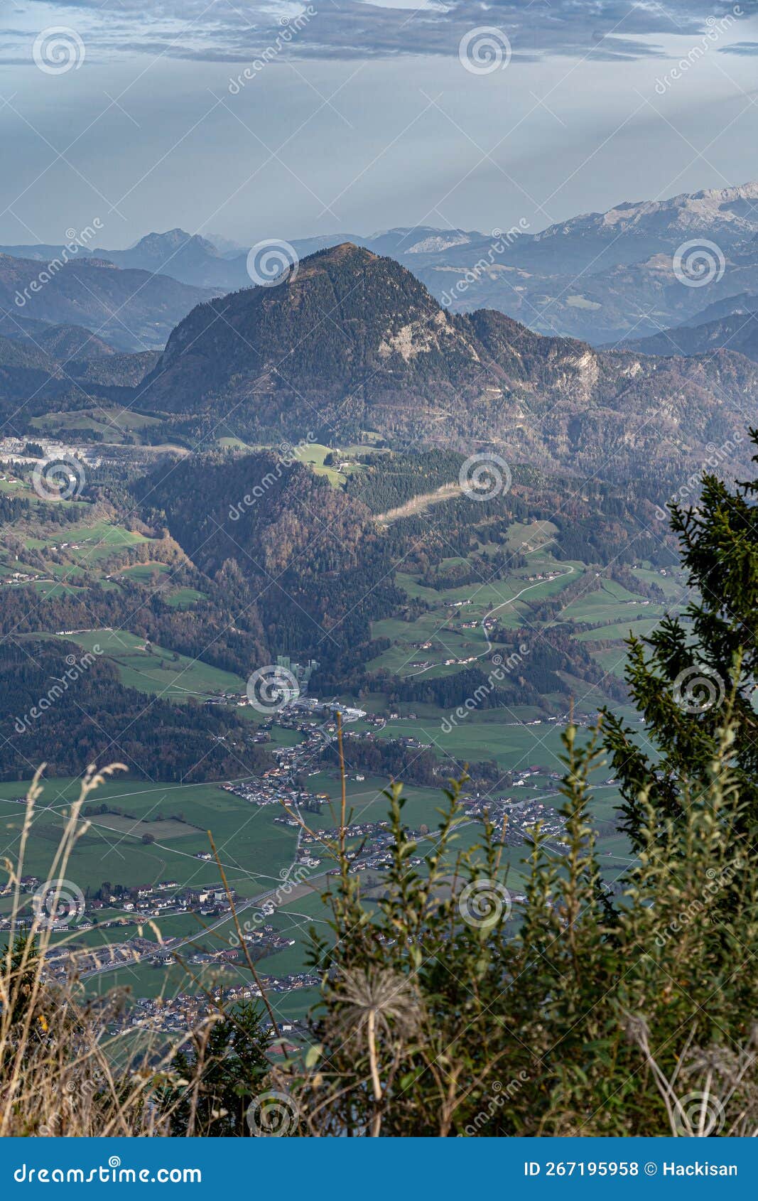 Massive Mountain Chain, Forest and Meadows of the German Alps Stock ...