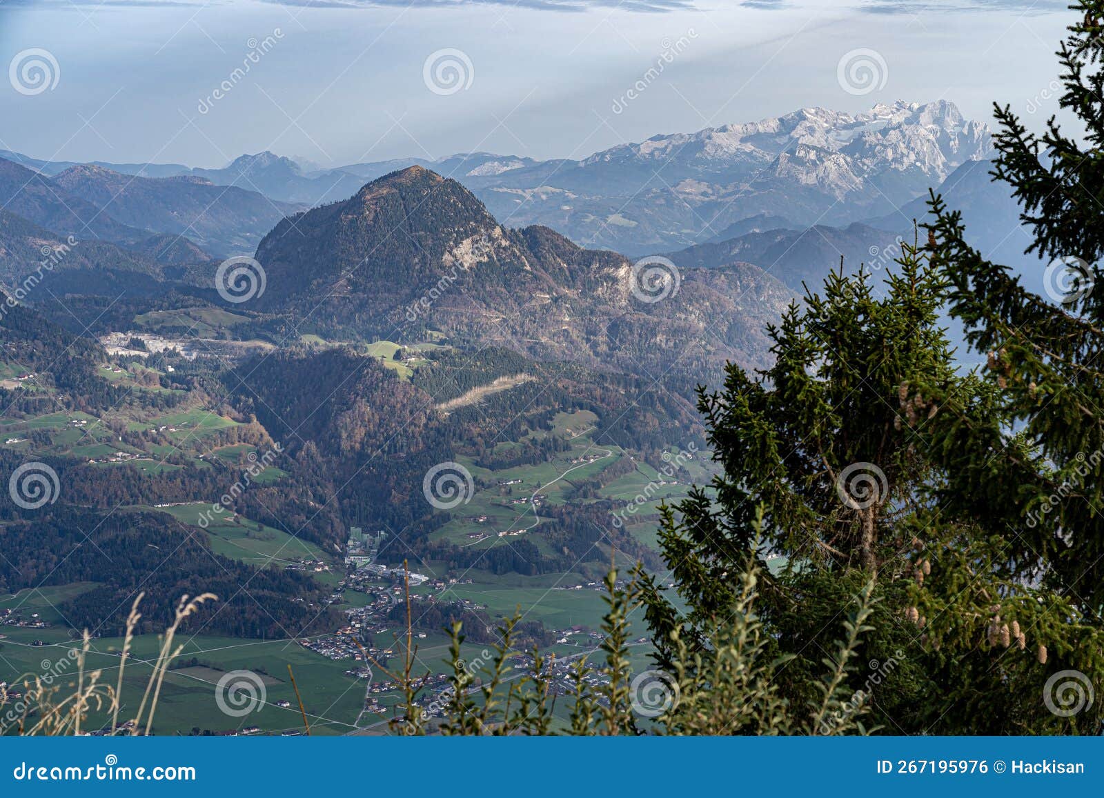 Massive Mountain Chain, Forest and Meadows of the German Alps Stock ...