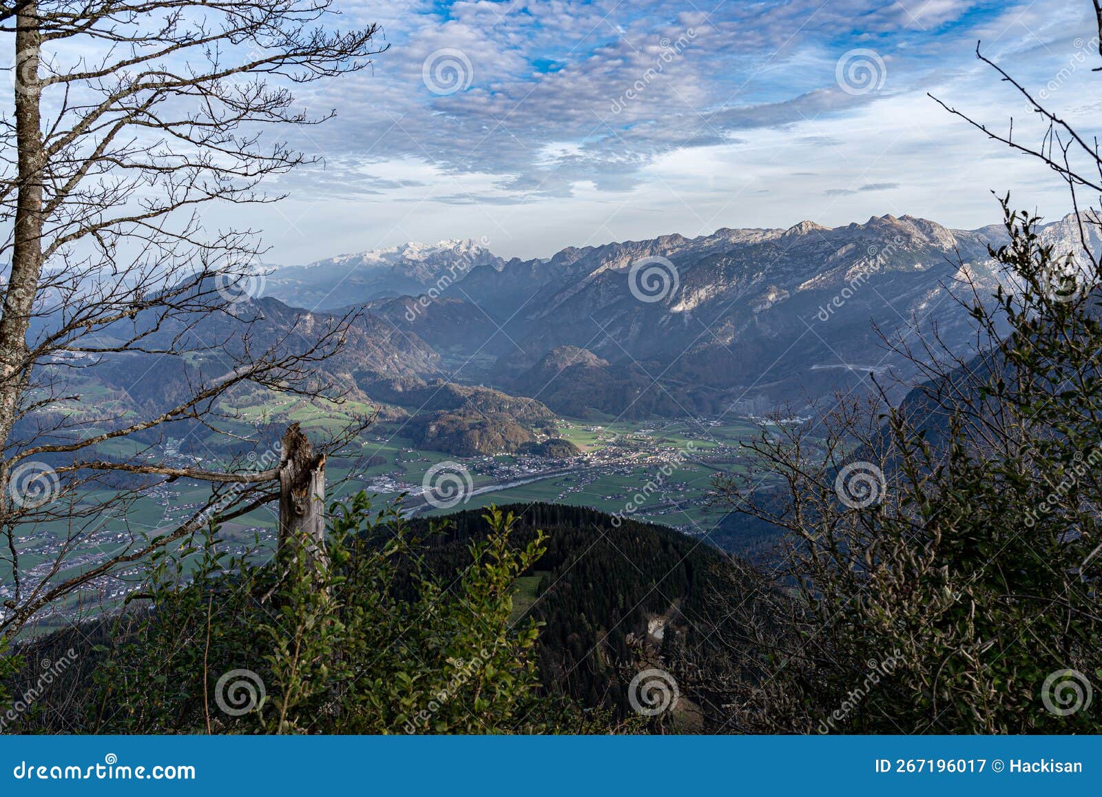 Massive Mountain Chain, Forest and Meadows of the German Alps Stock ...