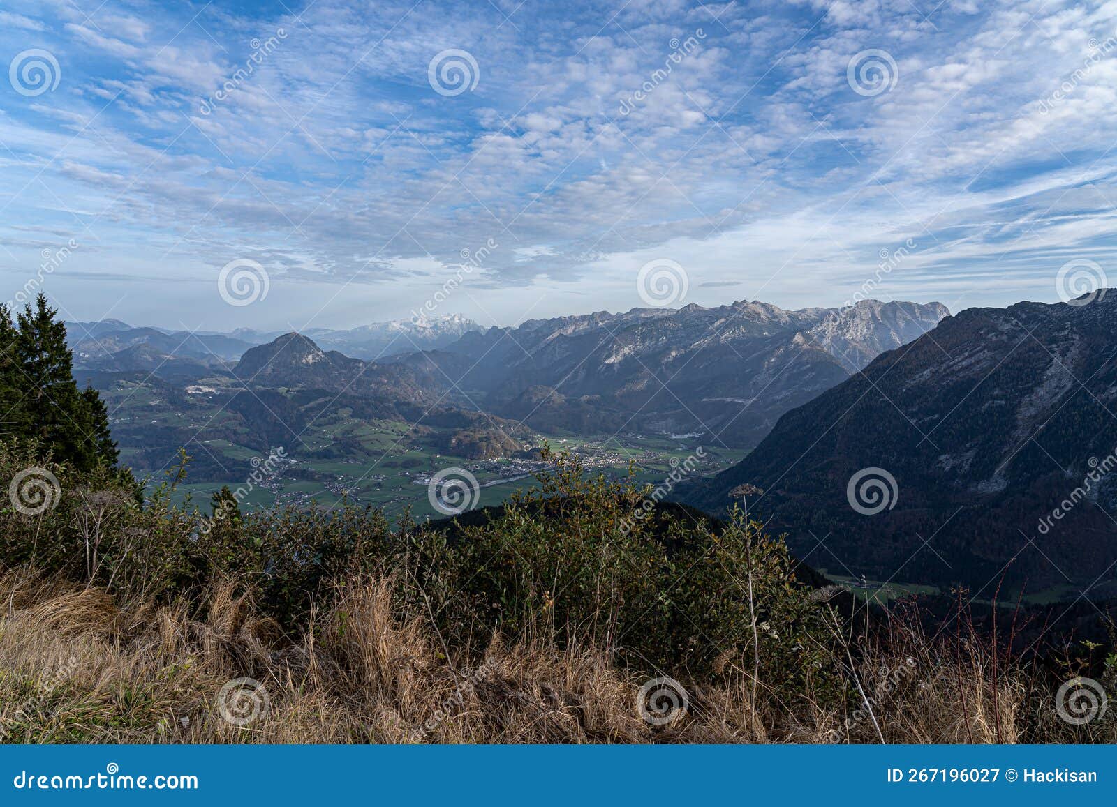 Massive Mountain Chain, Forest and Meadows of the German Alps Stock ...