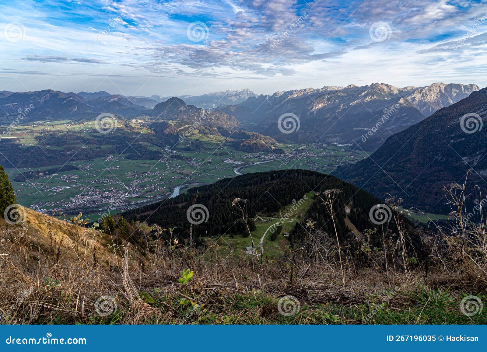 Massive Mountain Chain, Forest and Meadows of the German Alps Stock ...