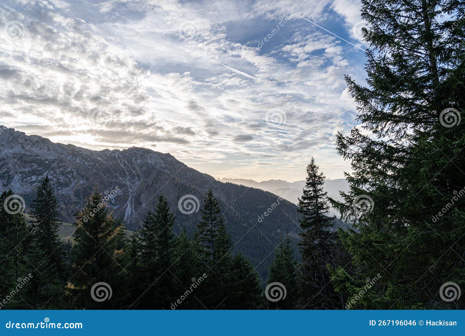 Massive Mountain Chain, Forest and Meadows of the German Alps Stock ...