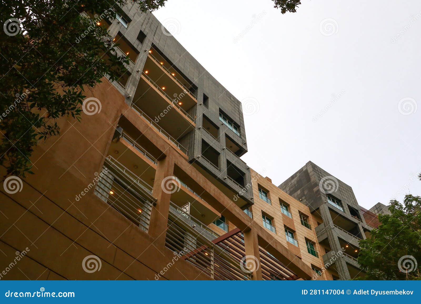 A Massive Multi-storey Building Reaching into the Sky. Stock Photo ...