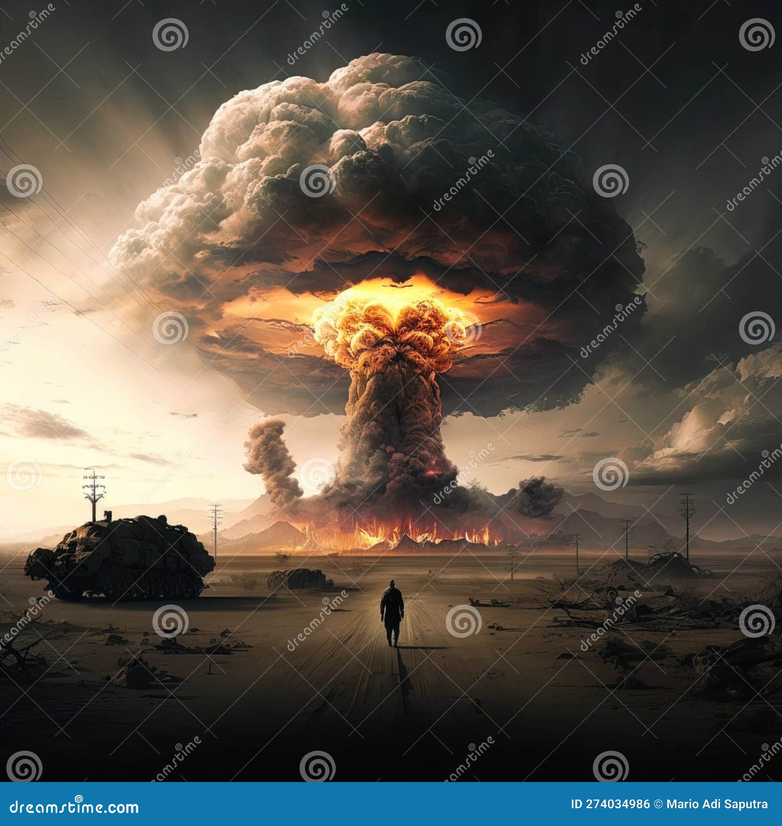 A Massive Nuclear War Scene Stock Photo - Image of text, nuclear: 274034986