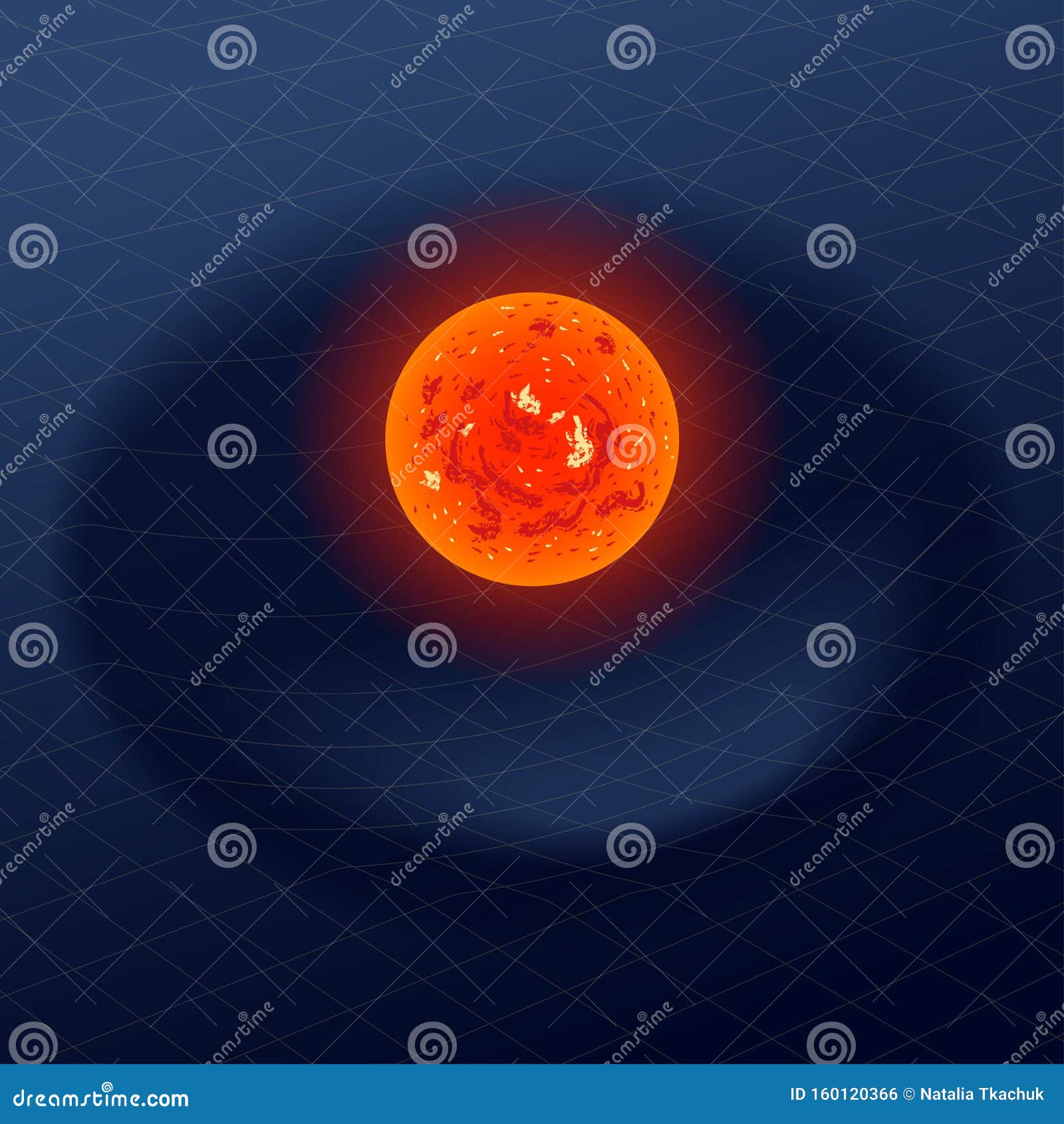 The Sphere Distorts Space. Retrofuturistic Design Element. Gravity ...