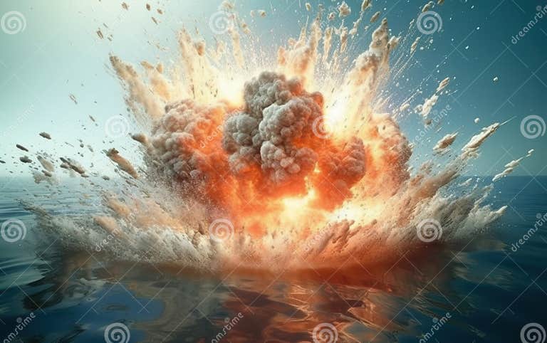 Massive Ocean Explosion: a Dramatic Digital Artwork. Created by ...