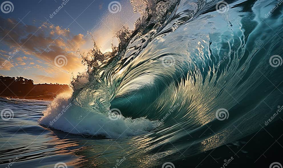 Massive Ocean Wave Breaking Stock Photo - Image of trough, spray: 313363700