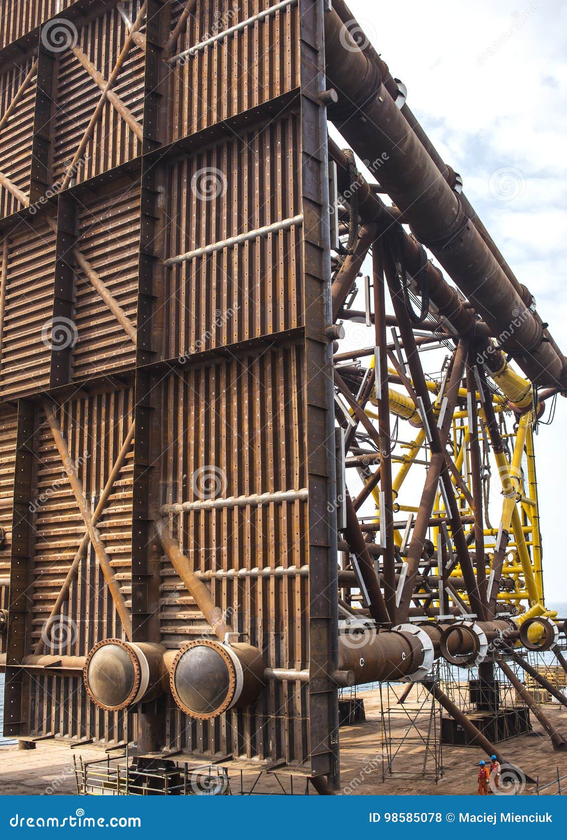 Massive Offshore Jacket Floating Editorial Stock Photo - Image of ...