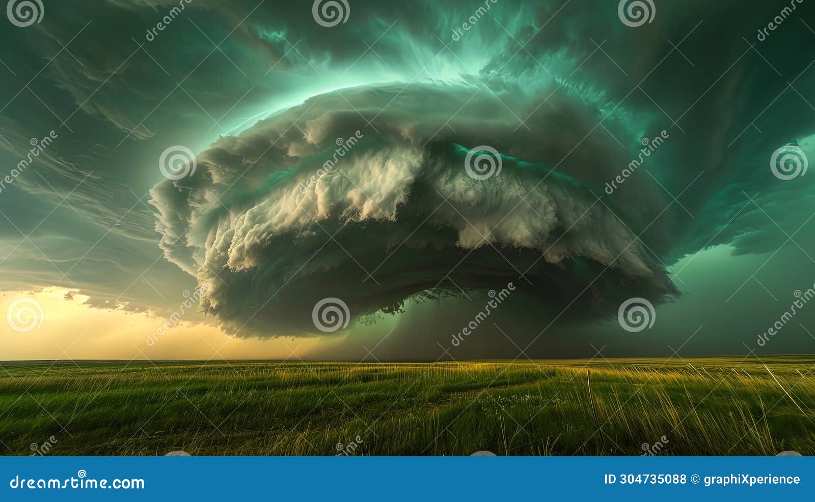 A Massive Ominous Super Cell Thunderstorm Stock Illustration ...