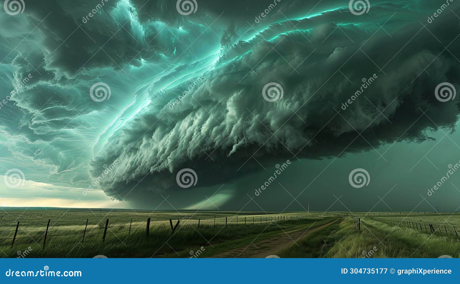 A Massive Ominous Super Cell Thunderstorm Stock Illustration ...